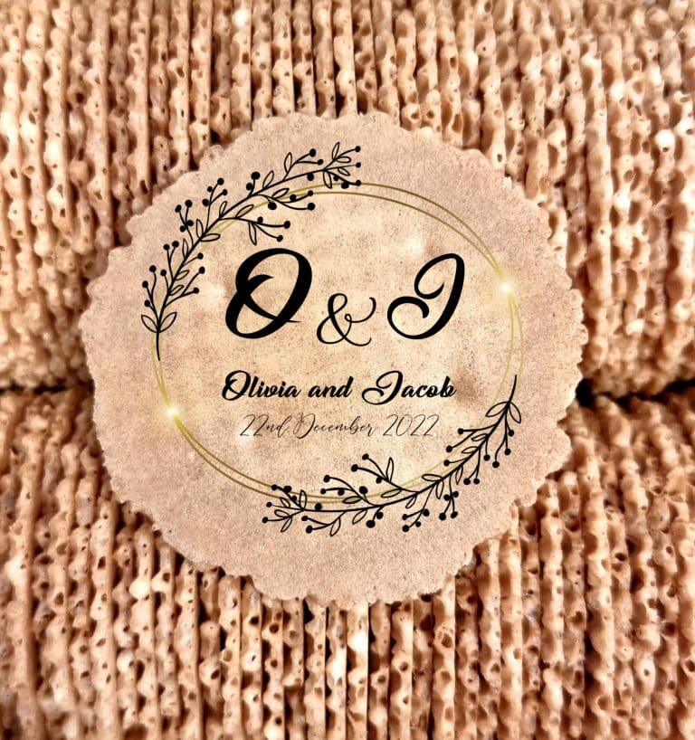 Wedding Wafers d33 – Personalised Wafer Discs
